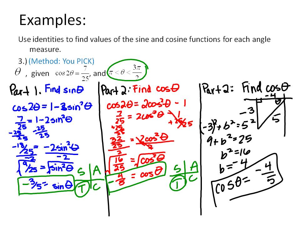 Ms. Hale's Math Page: Trig. 5/11 & 14: 5-5 Double-Angle Identities