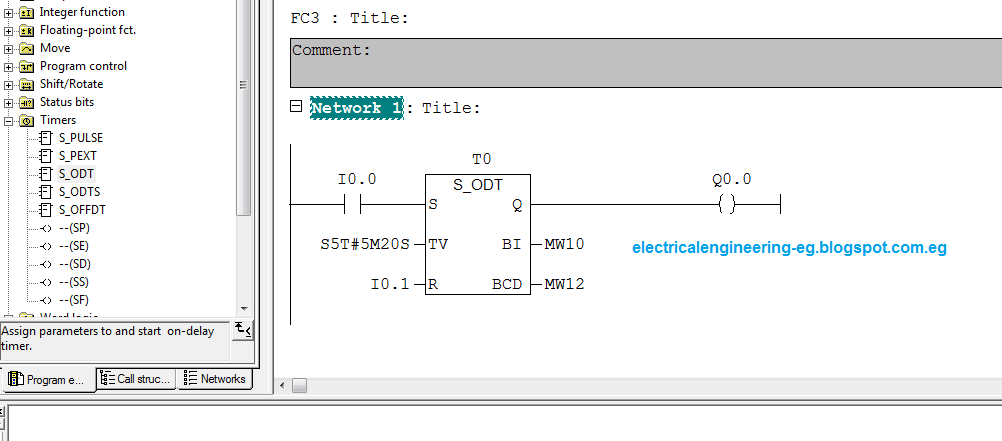 شرح timers داخل Siemens PLC موقع الهندسة الكهربية