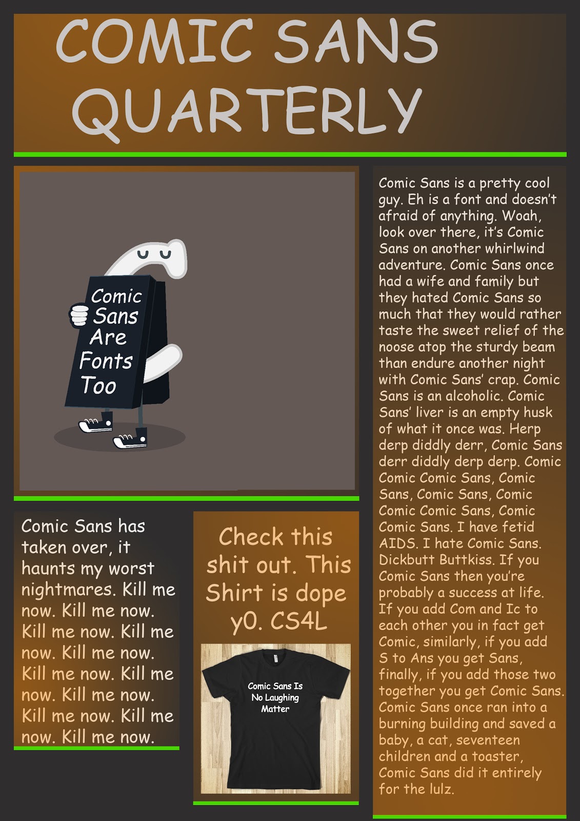 Communication through Art and Design: The Comic Sans Quarterly