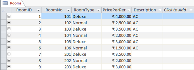 Hotel Management System MS Access Database Project