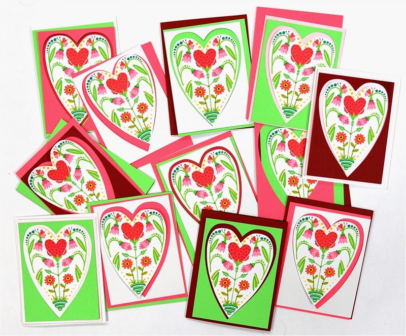 Capadia Designs: Heart Card with a Dozen Variations