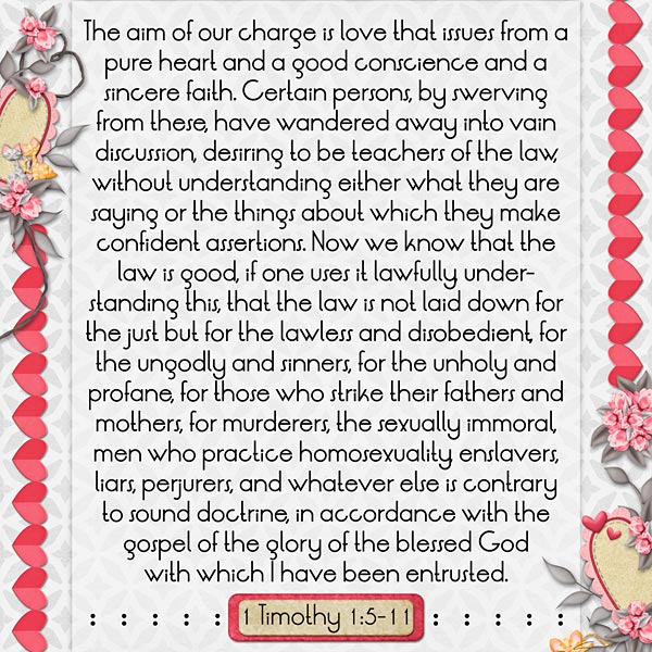 Layout for Today: Pure Heart, Good Conscience, Sincere Faith