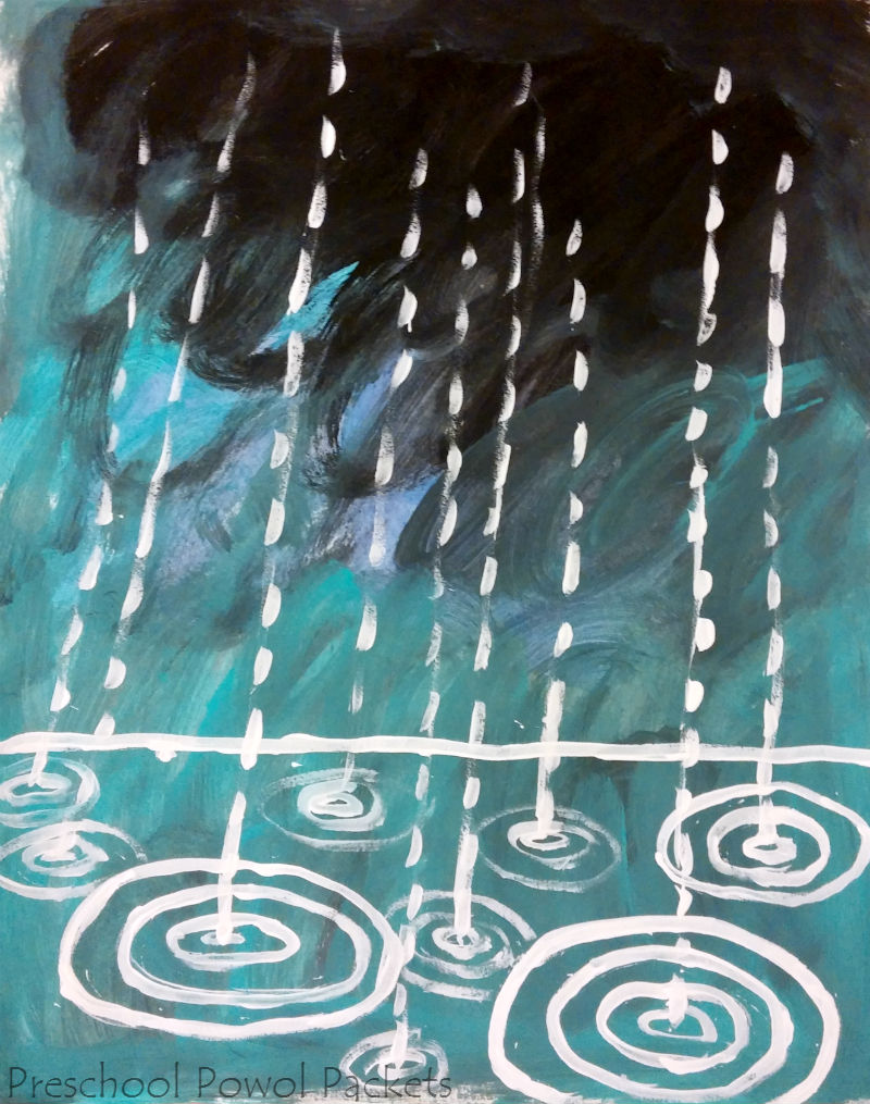 Rainstorm Art Project (Rain, Rain, Go Away) | Preschool Powol Packets