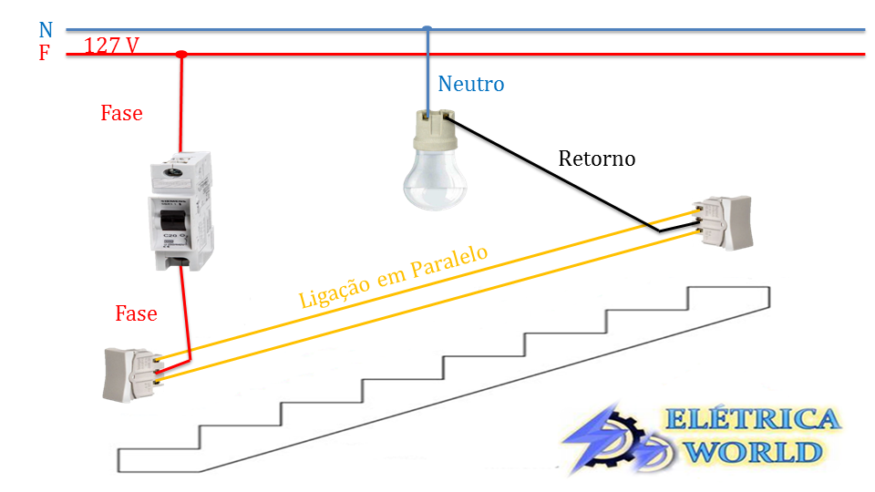 Como ligar Interruptor Paralelo ou Interruptor Three Way | Elétrica World