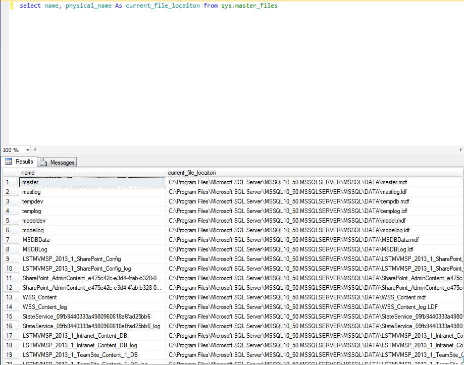 Suryas Blog Find Current Location Of Data And Log File Of All The Database Using Sql Command