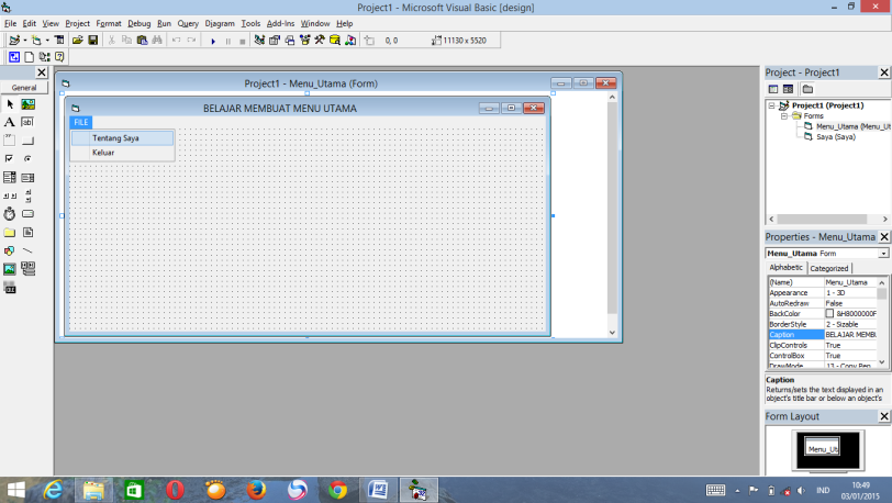 Cara Membuat Menu Utama Menggunakan Menu Editor VB - blog kibe