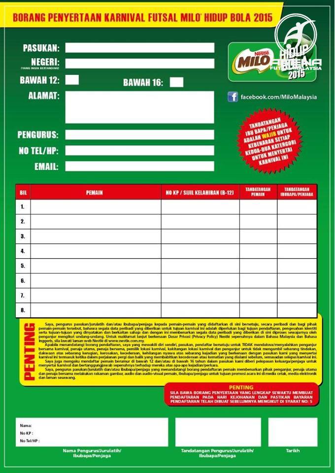 Karnival Futsal Milo Hidup Bola 2015