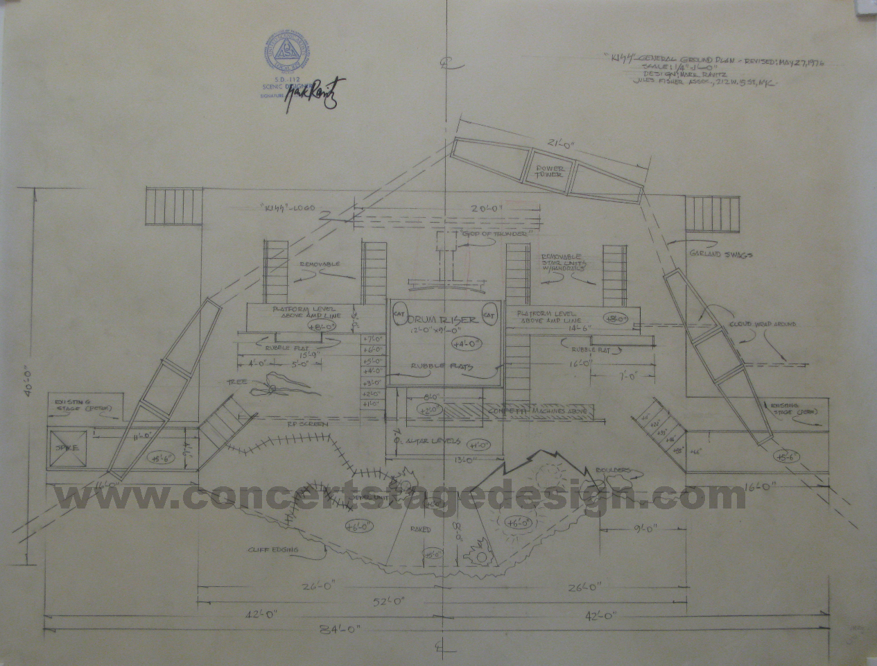 Concert Stage Design: Kiss Destroyer Tour 1976