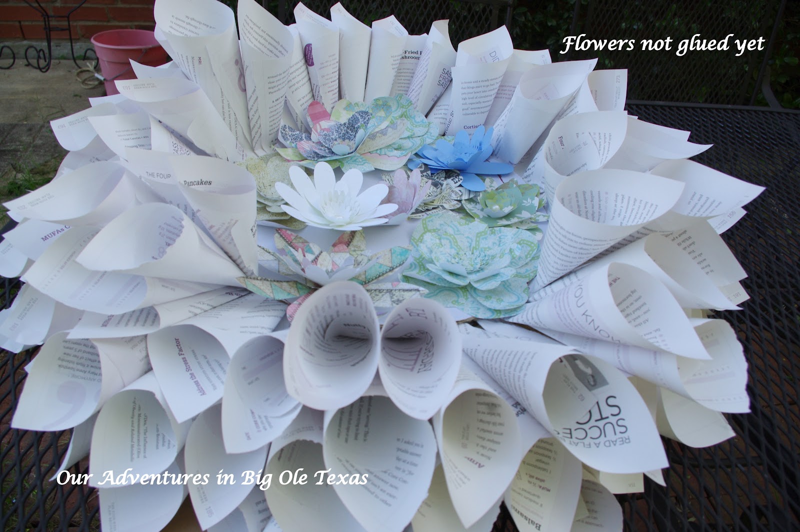 Pretty Flower Book Page Wreath Simplebeautifullife