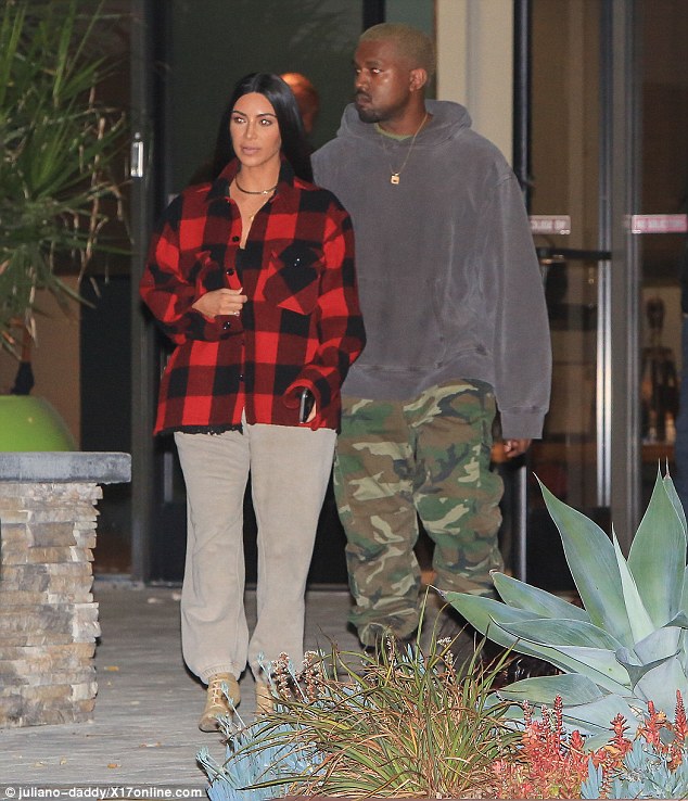 Kim Kardashian seen looking modest as she steps out with Kanye West