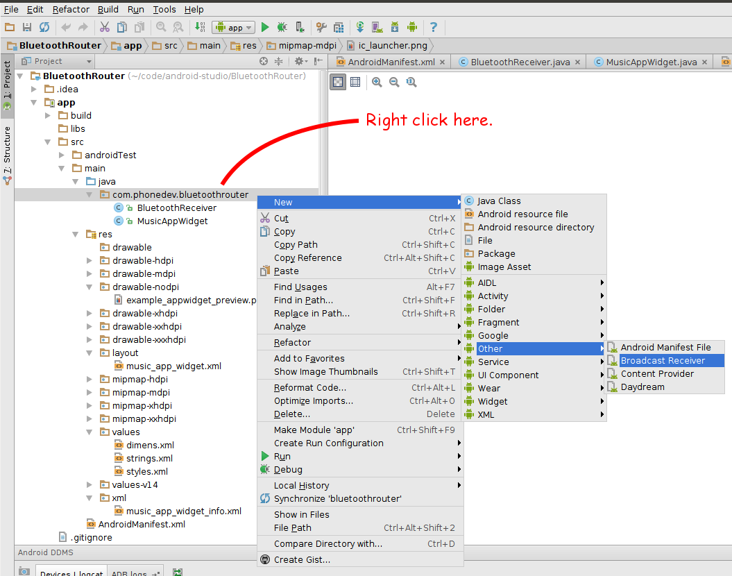 PhoneDeveloper: How to receive Bluetooth broadcast intents