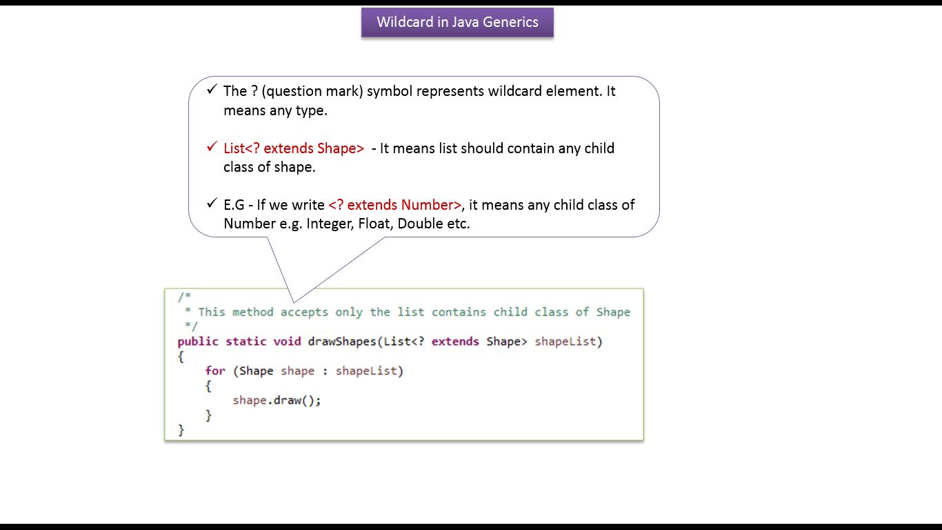 Java Ee Java Tutorial Generics In Java Java Generics Wildcard In