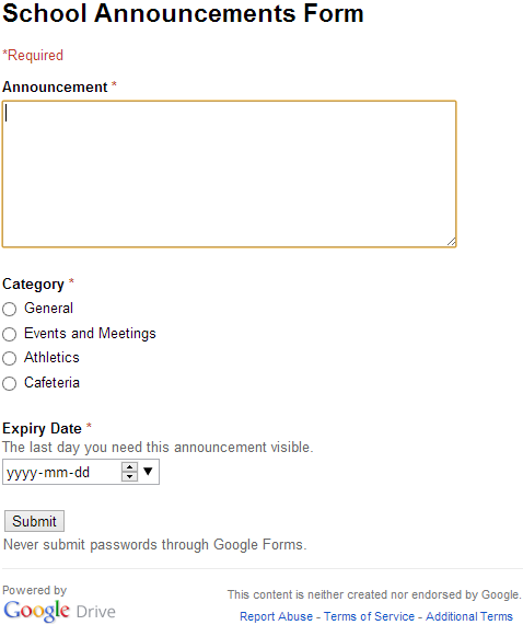 Mr. Hay's Technology: School Announcements: Auto-Generating ...