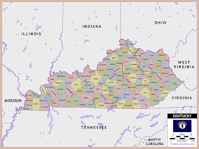 Kentucky County Map Region | County Map Regional City
