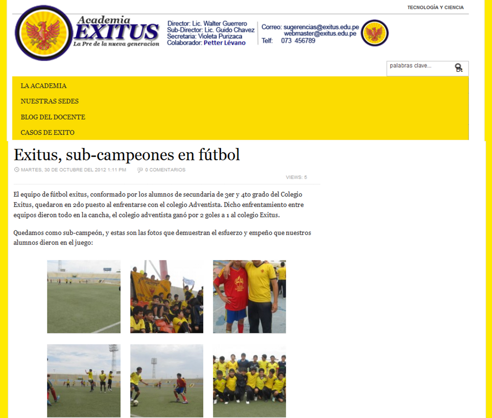 Colegio Adventista Piura: 28/10/12 - 4/11/12