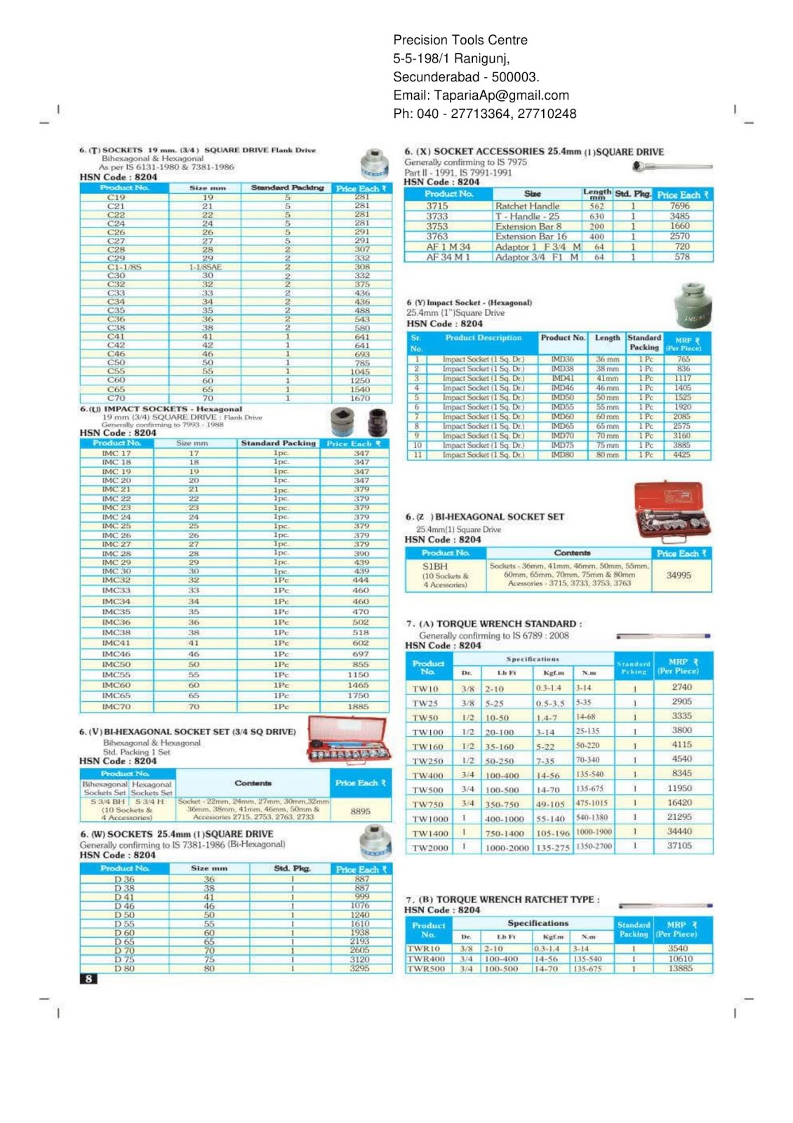 Taparia Tools Price List Catalogue: Taparia Tools Prices Price List ...