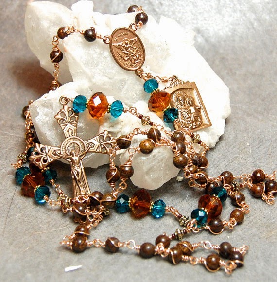 HeartFelt Rosaries: SALE Bronzite Wire Wrap Rosary in the Shop Now!