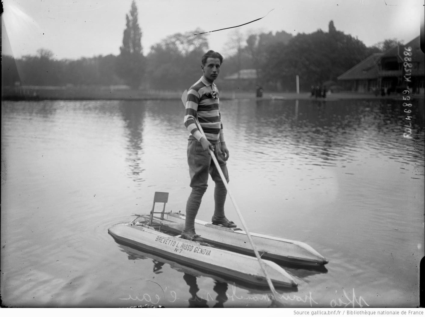Skis for Walking on Water, ca. 1916 ~ Vintage Everyday