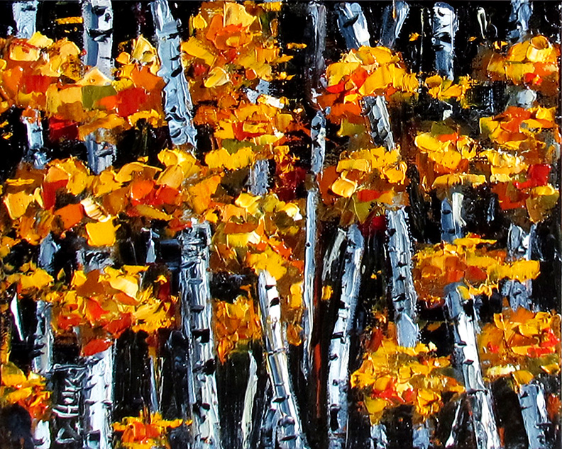 Contemporary Artists of Texas: Aspens Painting Fall art Autumn ...