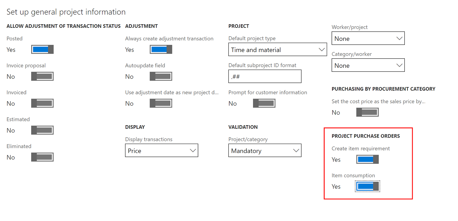 AXAPTAMANIAC: Item requirement and Project PO receipt postings on project