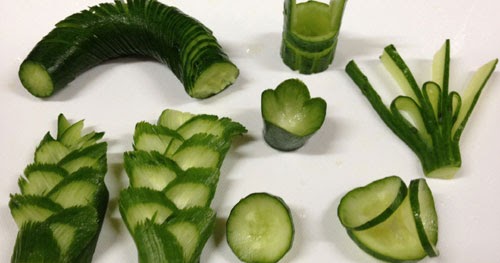 My Sushi World: How to carve Cucumber fan for celebration