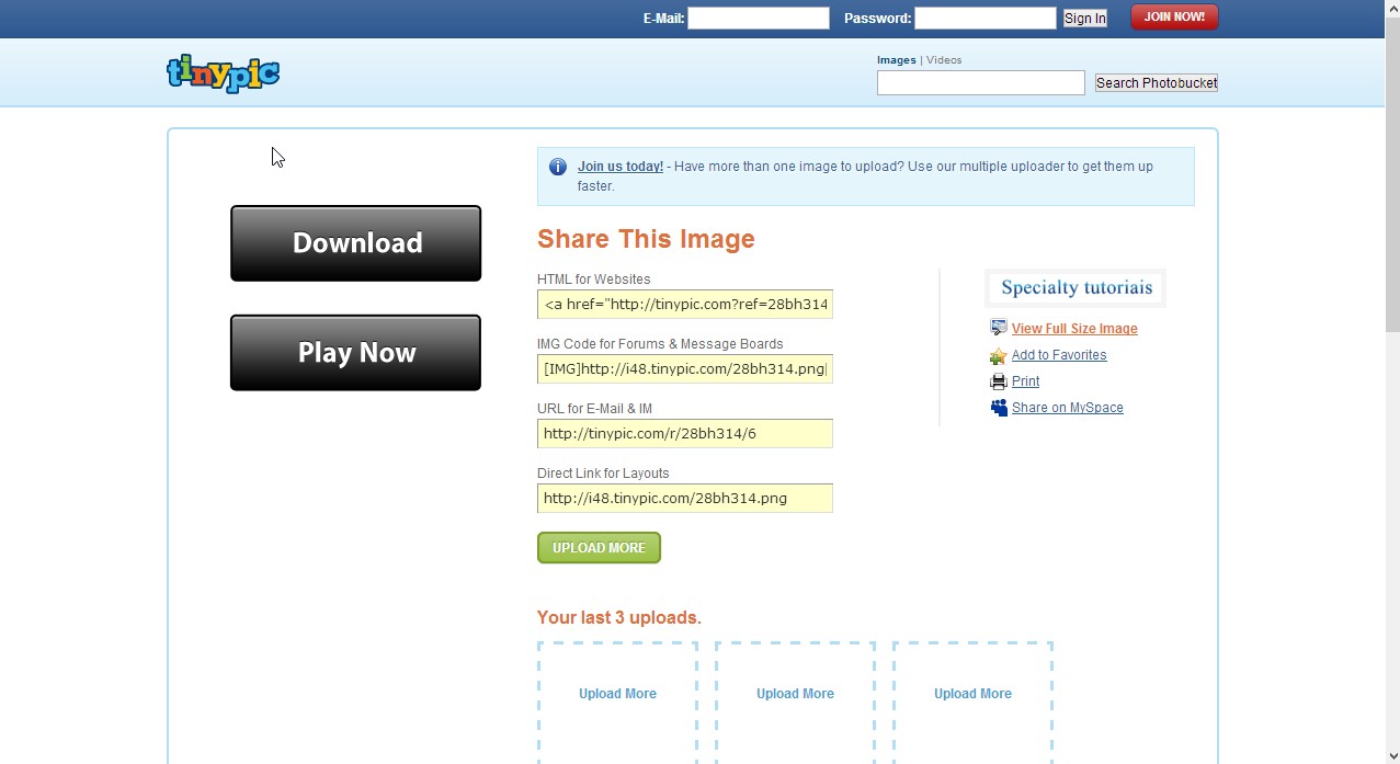 Como fazer upload de imagens no TinyPic ~ Specialty tutoriais Como fazer upload de imagens no TinyPic ~ Specialty tutoriais