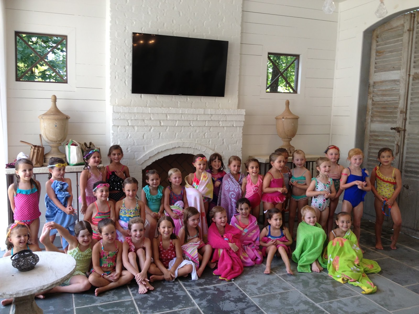 The Barbour family: Kindergarten girls pool party