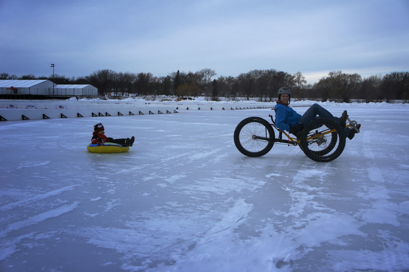 Crafting a human powered boat: Snow trike fun