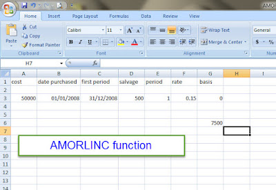 How to use the AMORLINC formula in excel Microsoft Office 2007 | site ...
