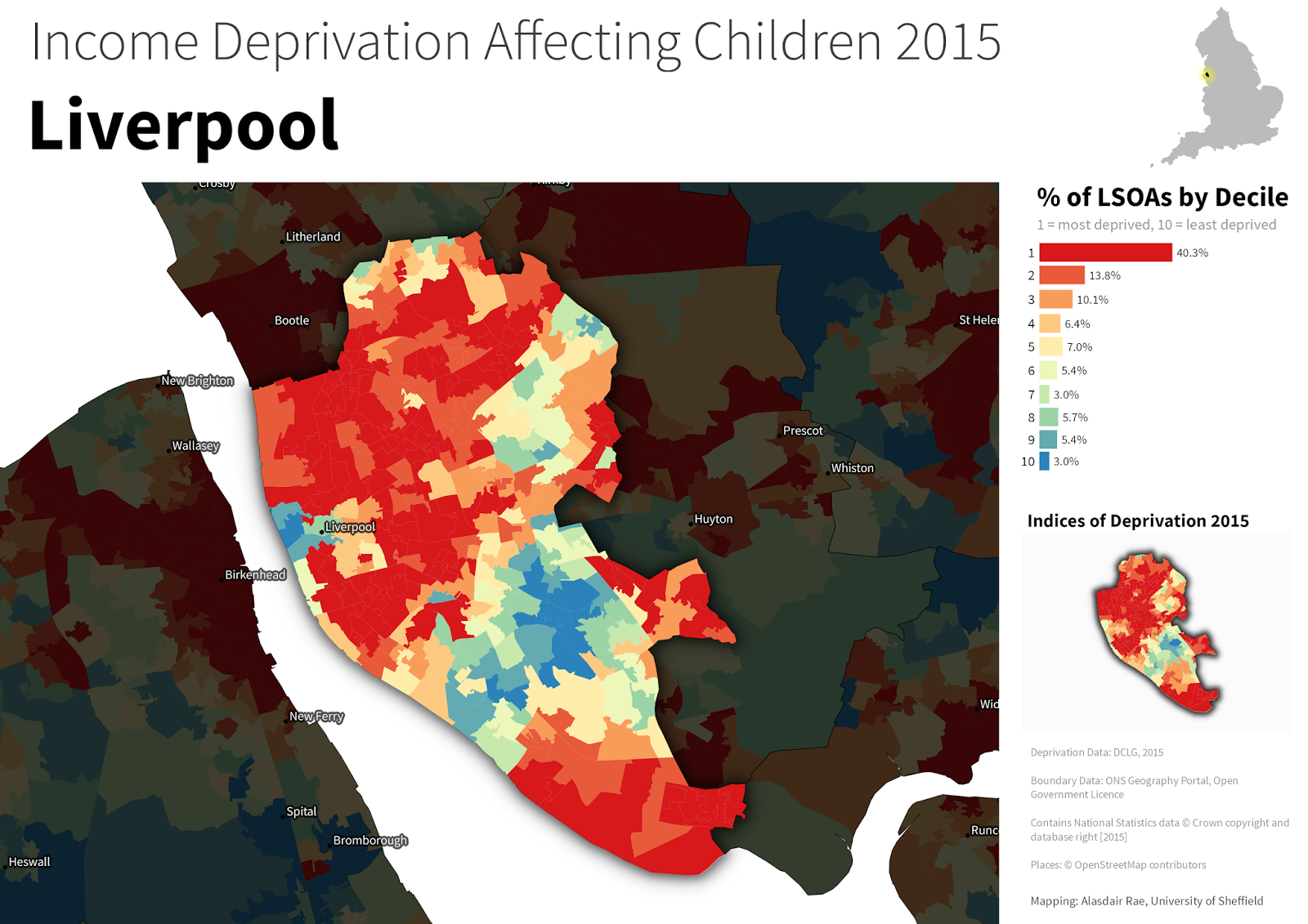 Stats, Maps n Pix: Children living in deprived households in England