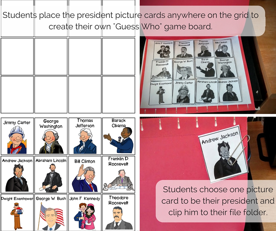 The Classroom Game Nook: President's Day Guess Who {FREE TEMPLATE}