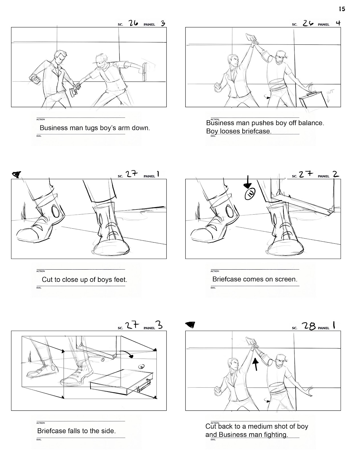 Amanda Becker's Portfolio: Hand to Hand Combat Storyboard