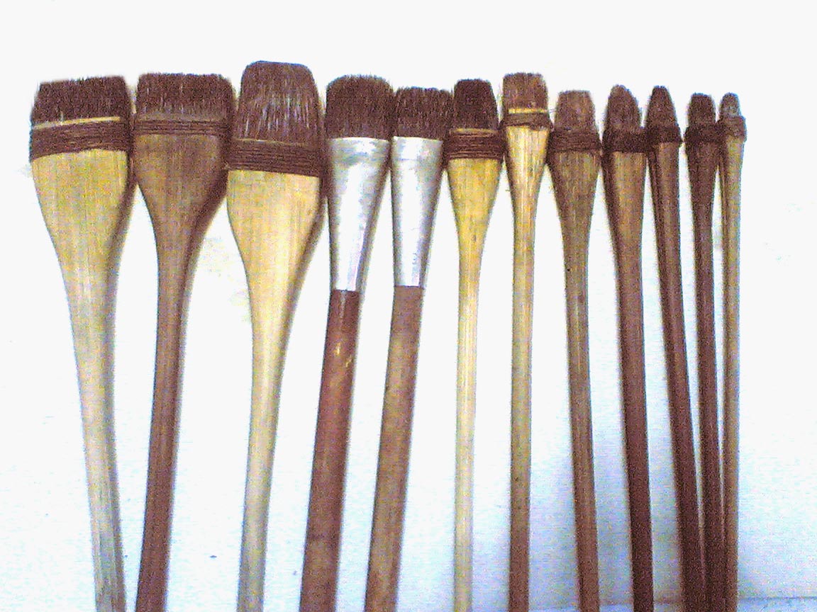 Membuat Kuas Lukis berbahan dasar tangkai bambu - Karya seni sepatu lukis