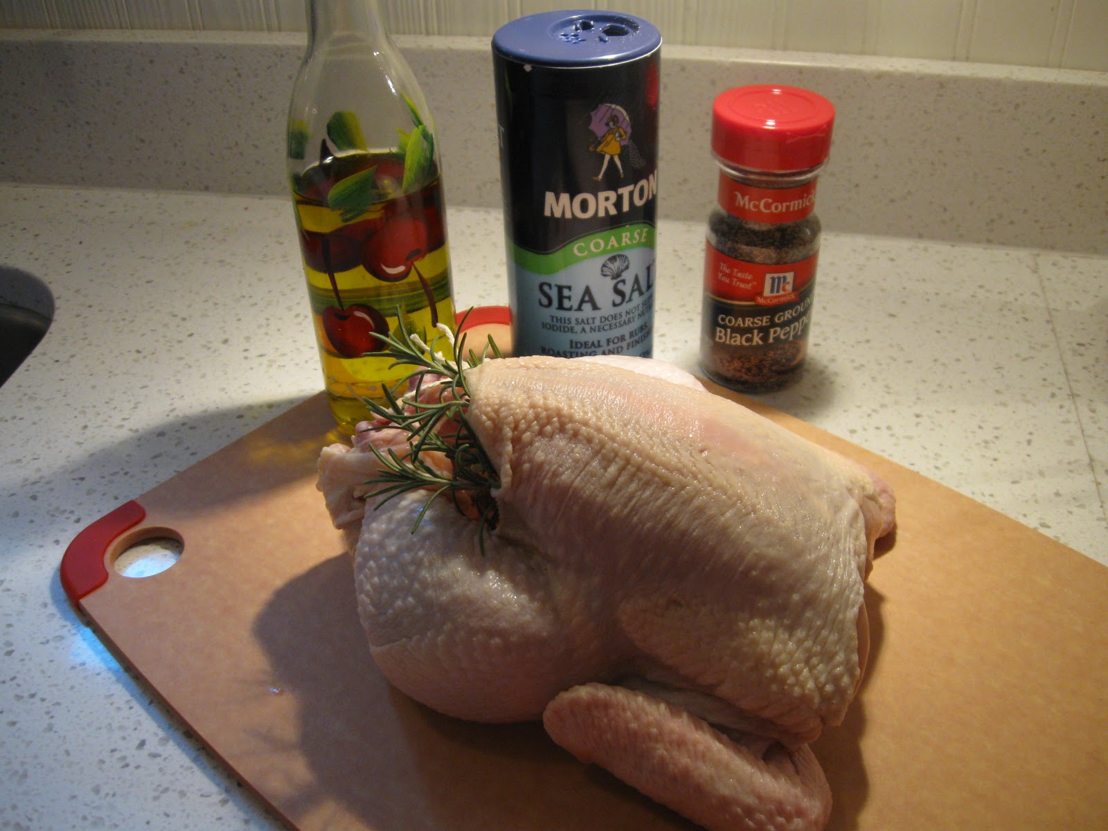 Just Cooking!: Roast Chicken with Smoky Bacon Biscuit Dressing