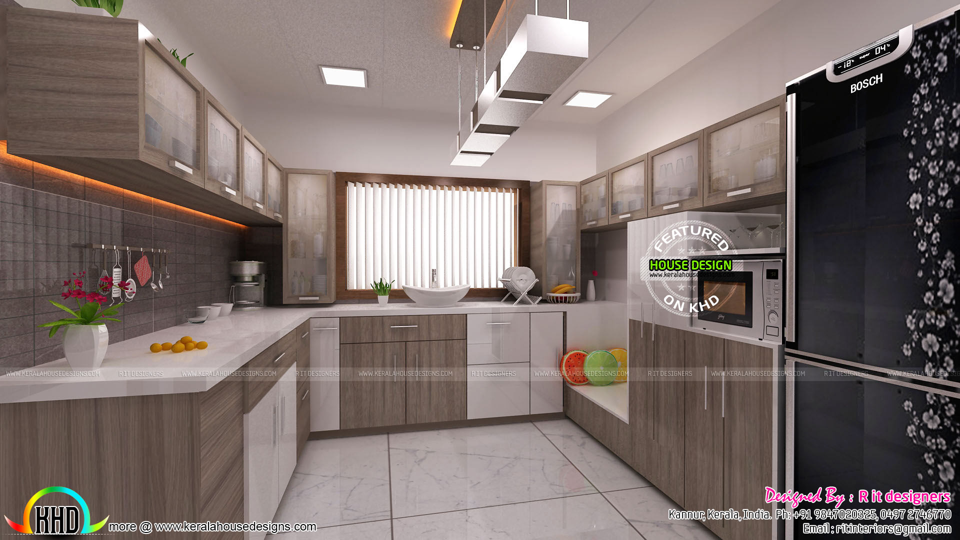 Kitchen, dining and living interior designs - Kerala Home Design and ...