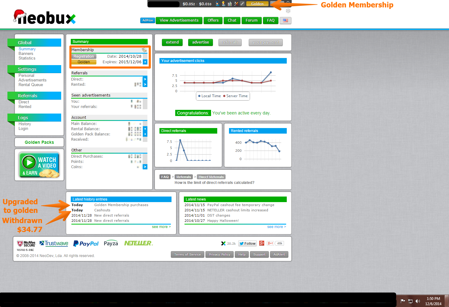 GPT JobsOnline: Neobux Milestone
