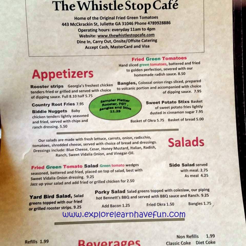 Explore Learn Have Fun Travel The Whistle Stop Cafe In Juliette Ga