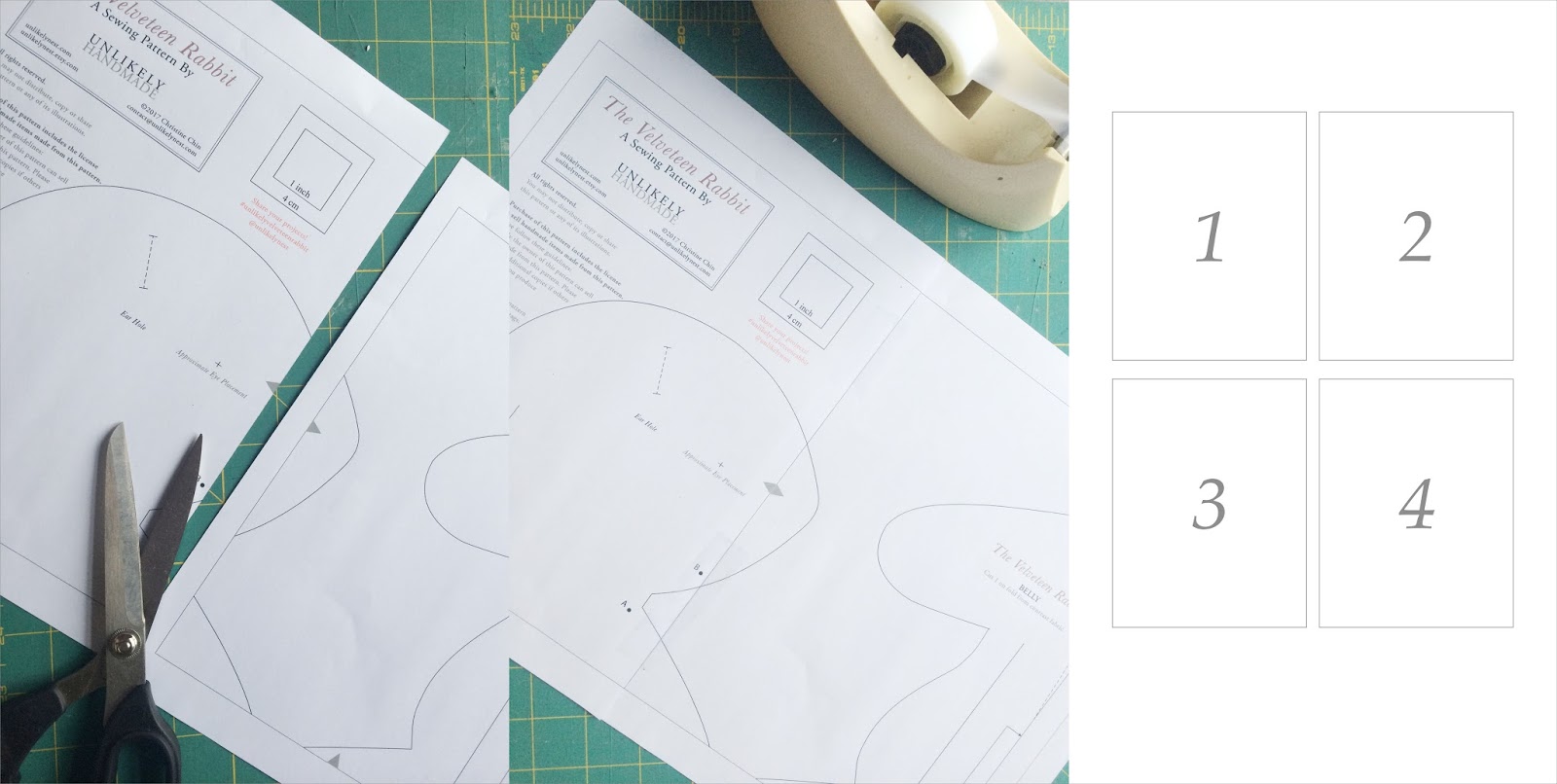 UNLIKELY: Velveteen Rabbit Sew Along Day 2: Assembling the PDF Pattern ...