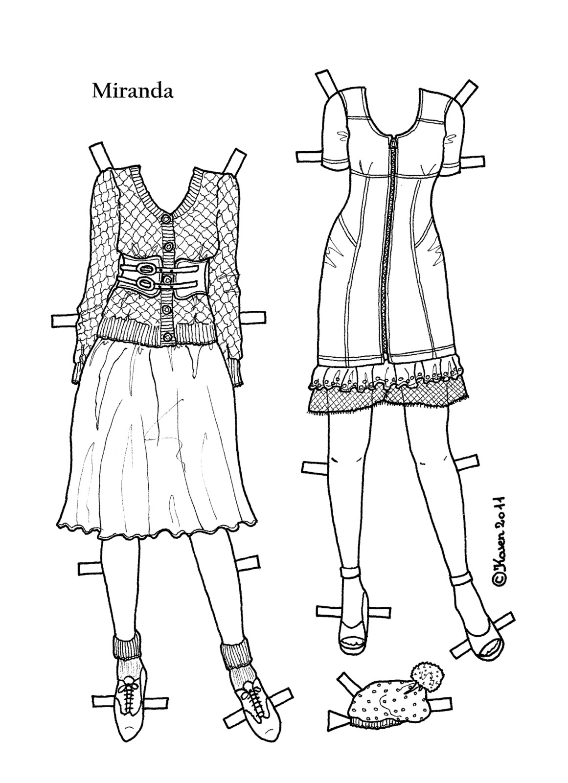 Karen`s Paper Dolls: Miranda 1-4 Paper Doll to Print and Colour ...