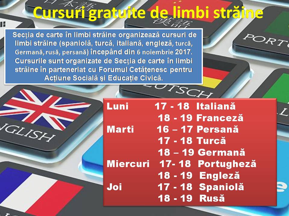 Cursuri gratuite de limbi străine