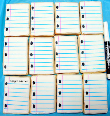 Katy's Kitchen: Notebook Paper Cookies with Edible Marker