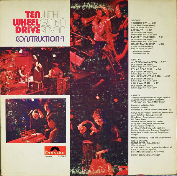 johnkatsmc5: Ten Wheel Drive with Genya Ravan " Construction №1" 1969 ...