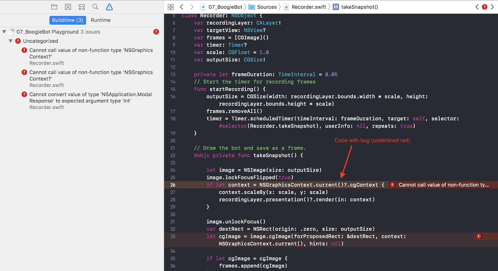 How To Fix 07boggiebotplayground Errors Cannot Call Value Of Non Function Type