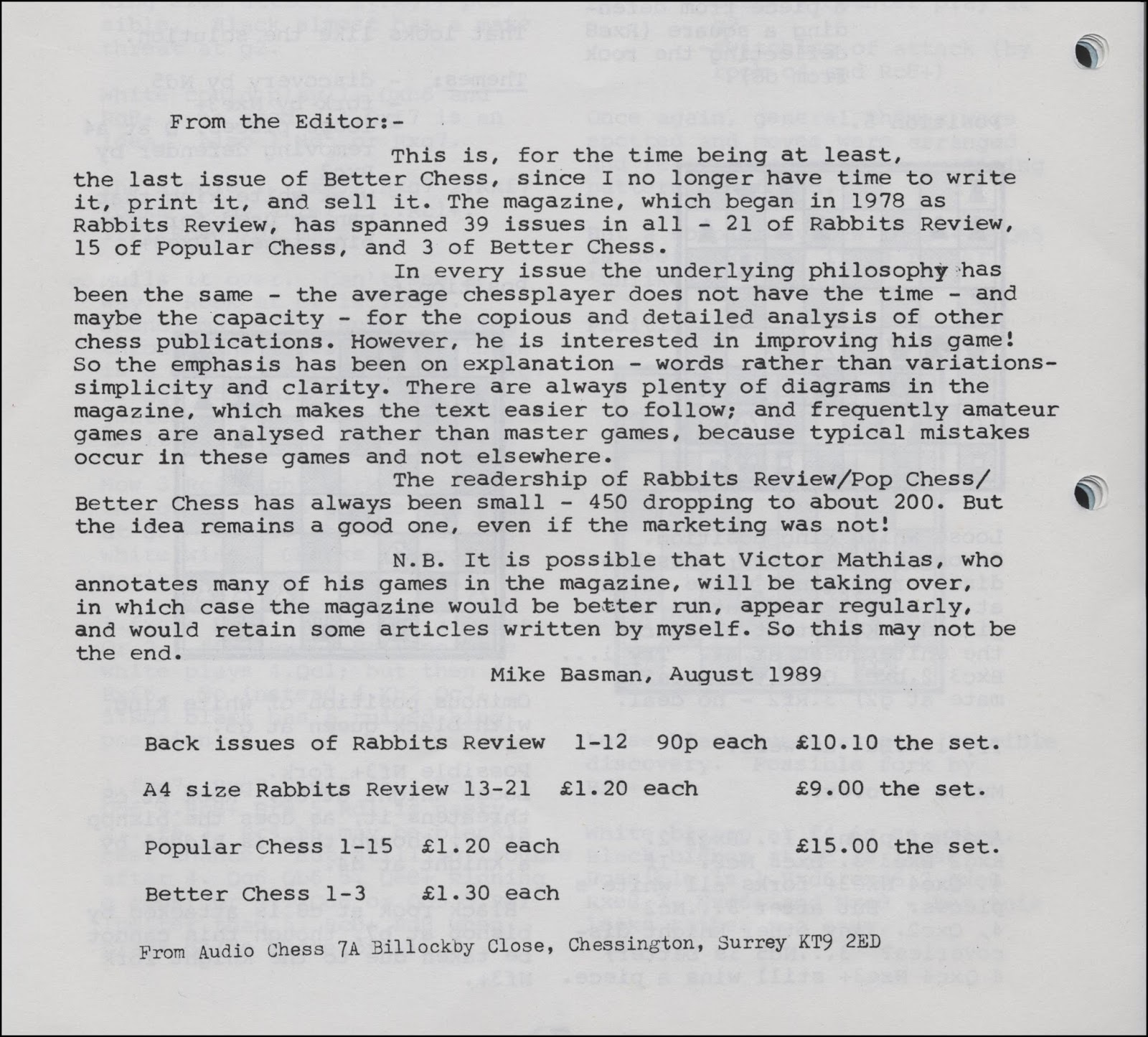 Chess Book Chats: Michael Basman and Better Chess