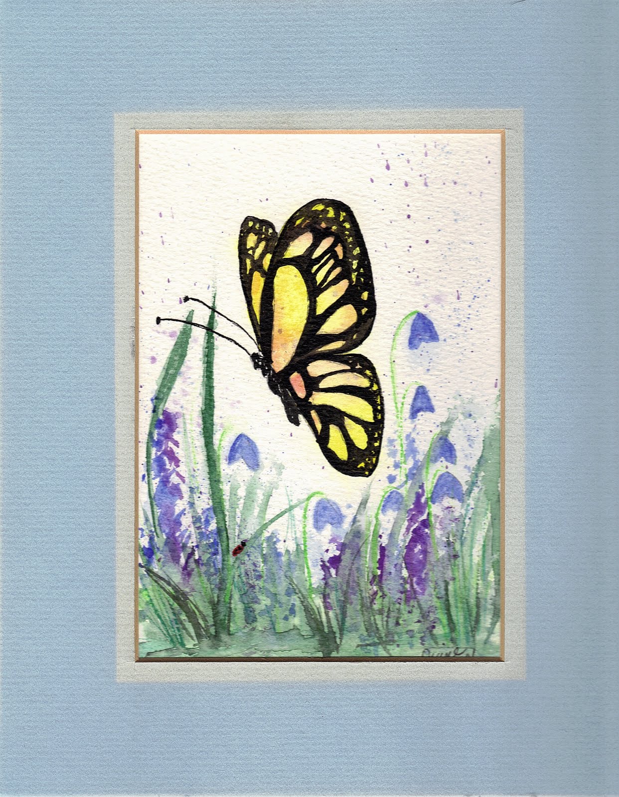 Peachy Green Crafts: Butterfly in watercolor