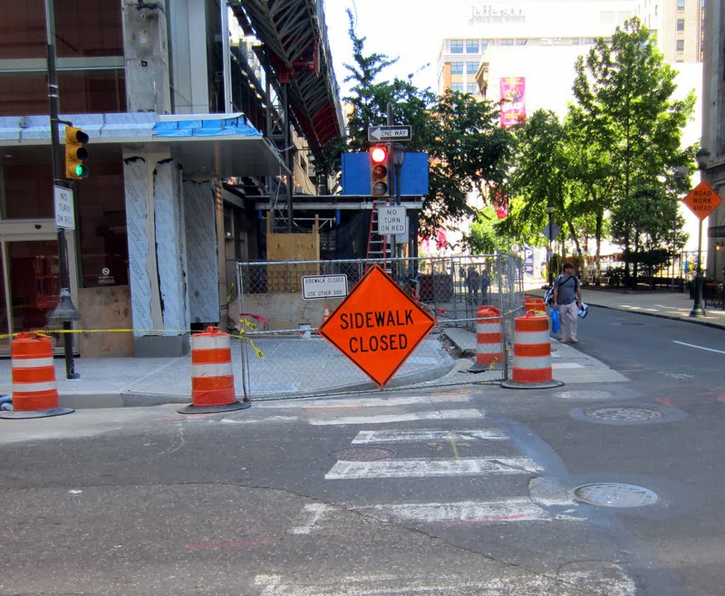 twin city sidewalks: Sidewalk Closed Signs #5