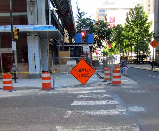 twin city sidewalks: Sidewalk Closed Signs #5