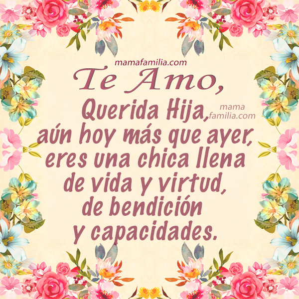Bellas Frases para Mi Hija. 🧡 Carta con Amor para mi Hija