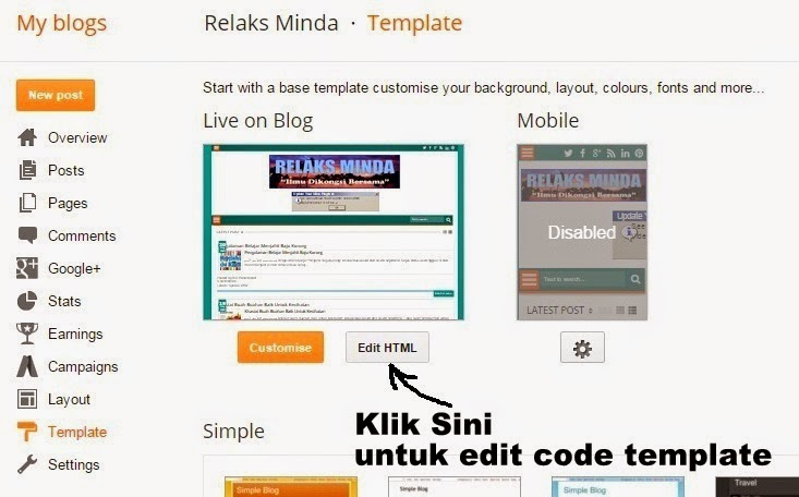 Cara Tambah Widget Untuk Mobile View Relaks Minda