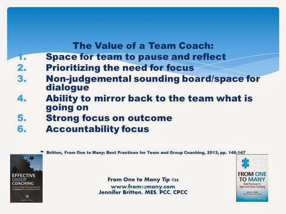 Group Coaching: Ins and Outs: The Value of a Team Coach